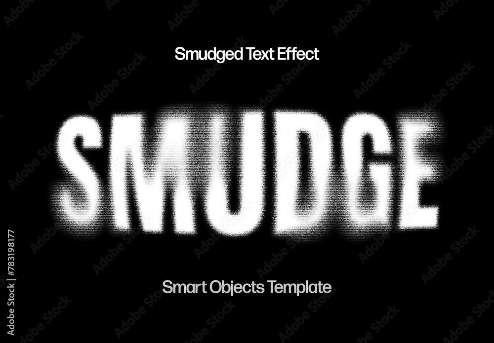 Blurred Distorted Text Effect Mockup Stock Template | Adobe Stock