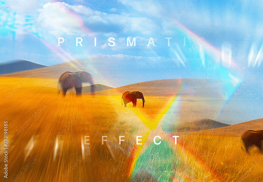 Bright Prism Photo Effect With Generative AI Mockup Stock Template ...