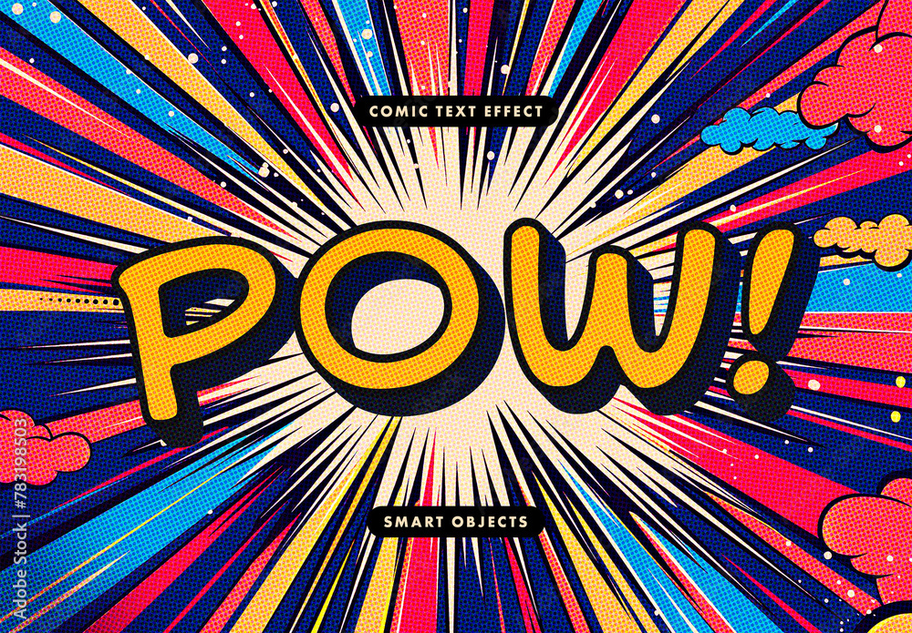 Comic Text Effect Mockup With Generative AI Stock Template | Adobe Stock