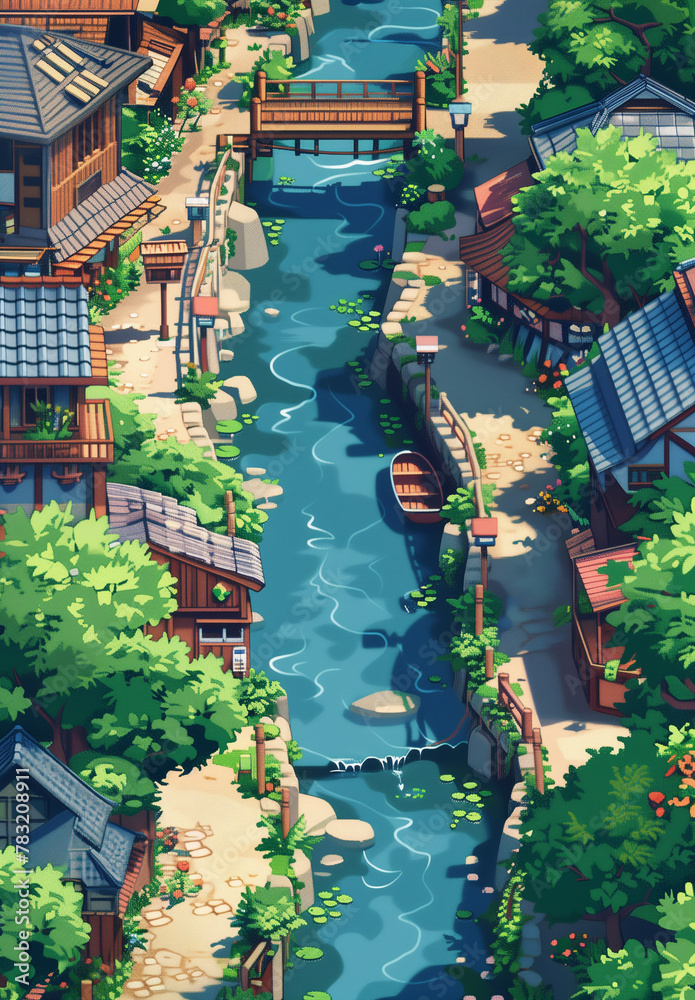 carthography map asset heroic fantasy rpg river village - by generative ...