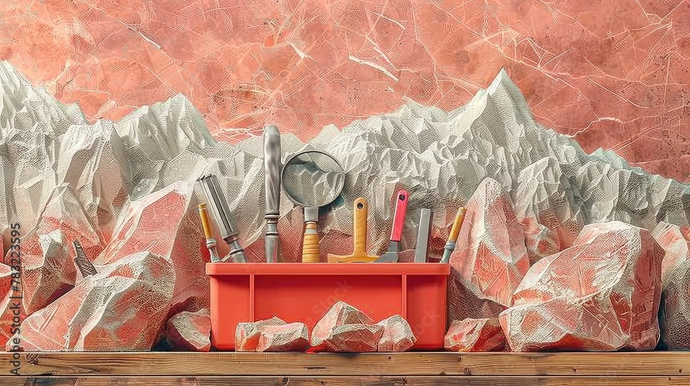 banner background National Geologist Day theme, and wide copy space, A ...