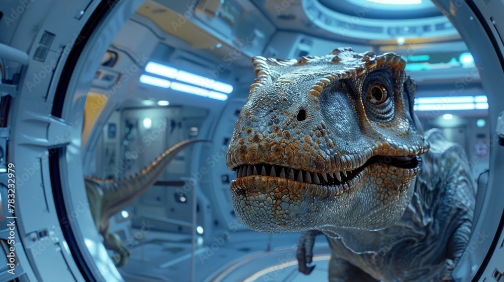 Dinosaurs discovered by a time dilation research vessel, reimagined ...
