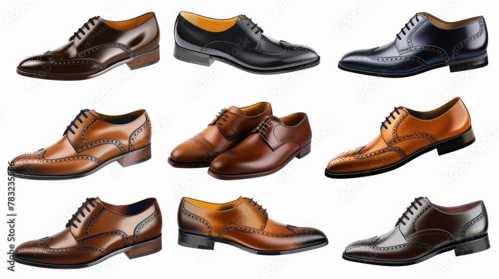 Classic formal shoes collection with transparent background cutouts in ...