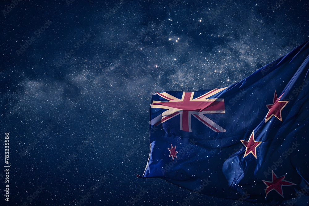 National Flag of New Zealand Showing Union Jack and Southern Cross ...