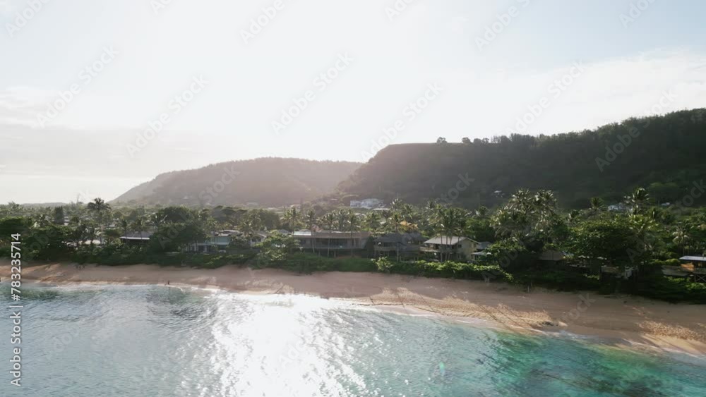 Scenic Hawaii beach coast with beautiful jungle and incredible scenery ...