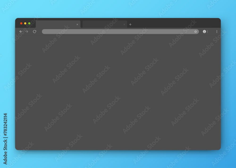 The design of the web browser window is gray on a blue background. An ...