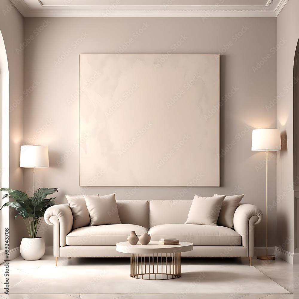 Light beige living room - modern interior hall and furniture design ...