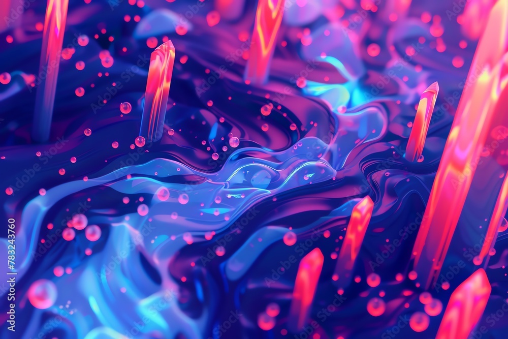 Craft a dynamic scene featuring birds-eye view audio waves transforming ...