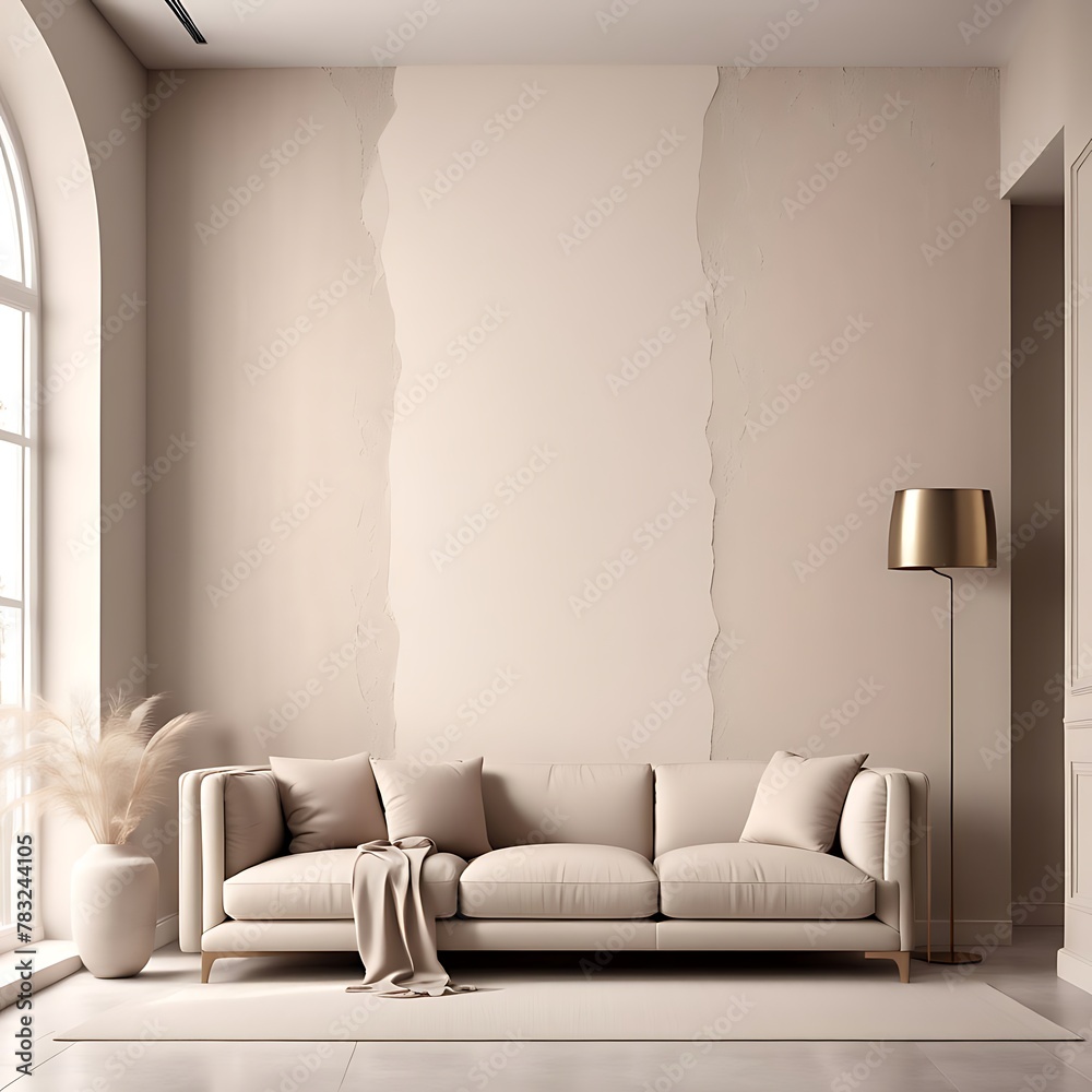 Light beige living room - modern interior hall and furniture design ...