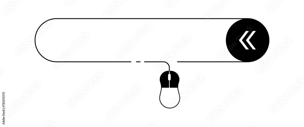 Computer mouse click button line drawing. call to action line buttons ...