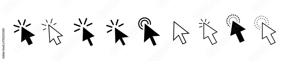 Cursor mouse click set. Click arrow vector. computer mouse click cursor ...