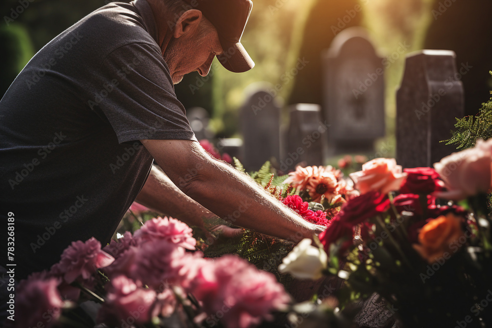 Sad bury ceremony at old cemetery church funeral farewell rest in peace ...