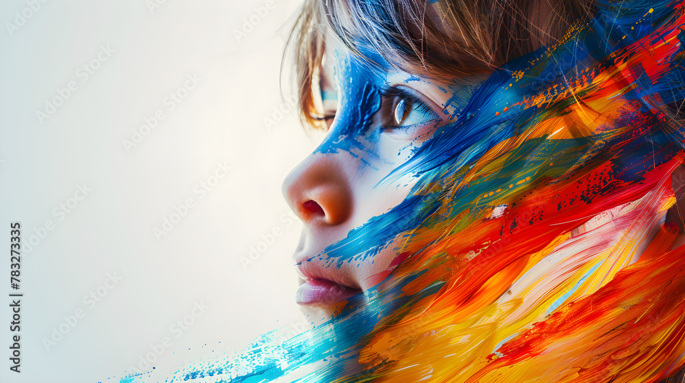 Child with autism thinking differently on World Autism Day. Abstract ...