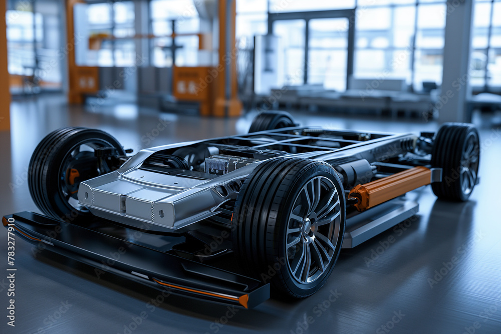 Futuristic electric car chassis and battery packs with high performance ...
