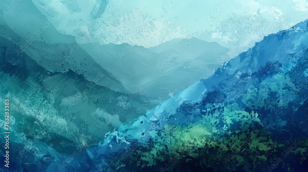 An artistic composition with analogous colors like blue, blue green ...