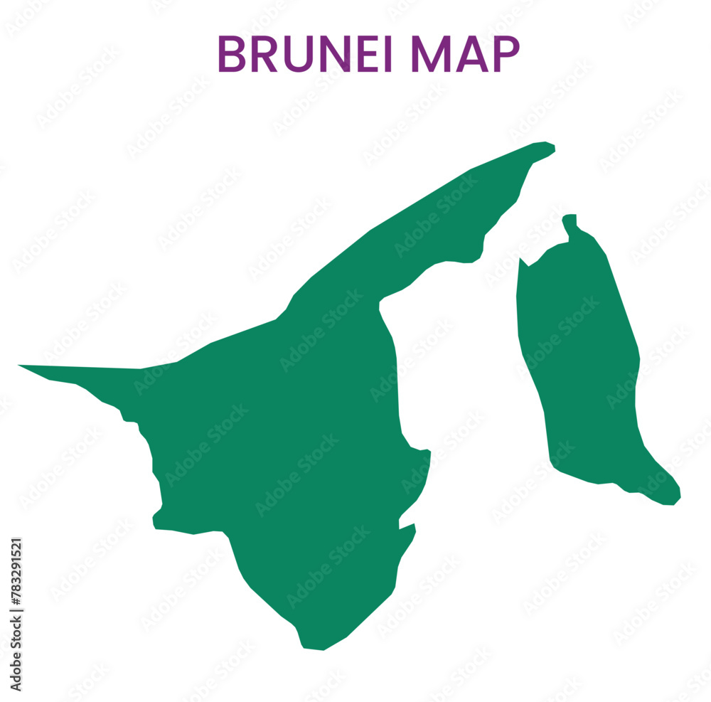 Vetor de High detailed map of Brunei. Outline map of Brunei. Asia do ...