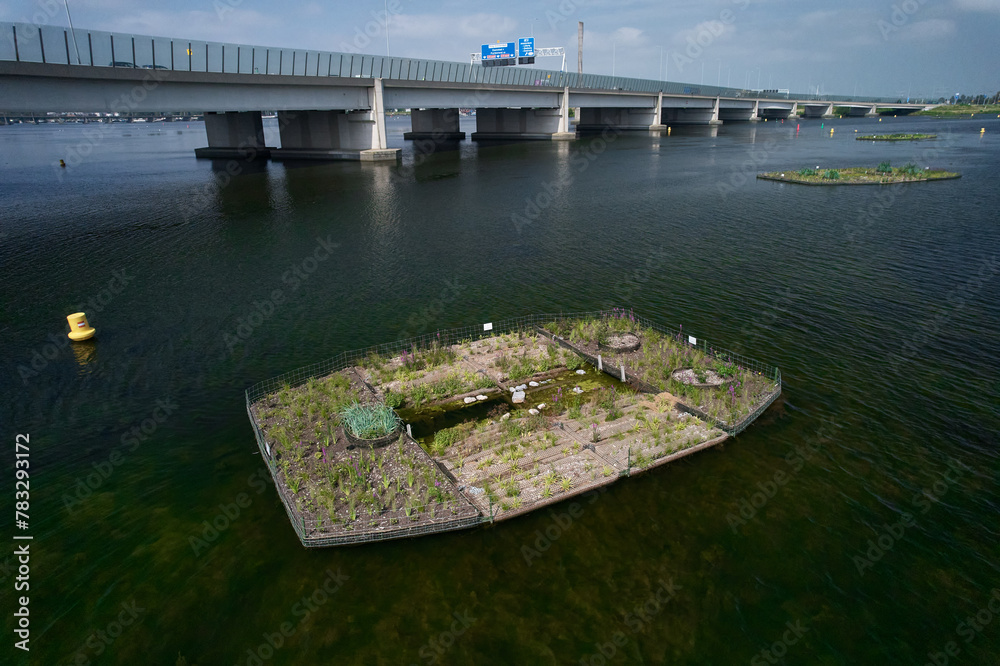 Artificial floating island for nature conservation & refuge, Amsterdam ...