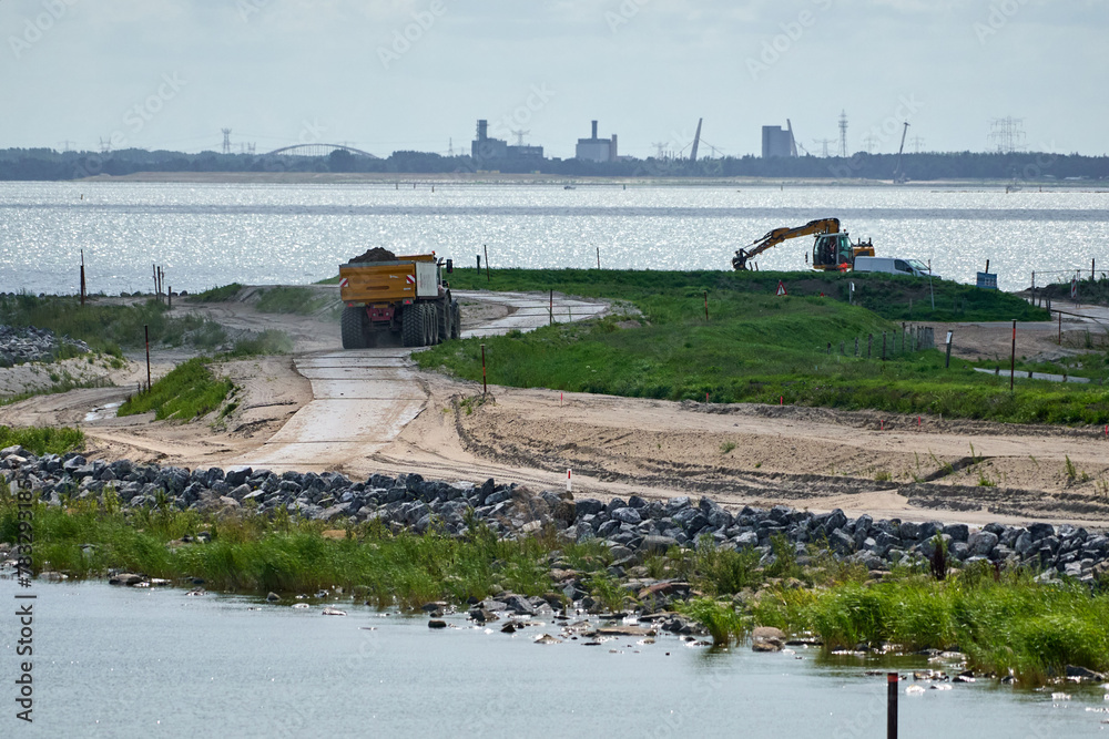 Revetment for raising dike to defend global warming sea level rise ...