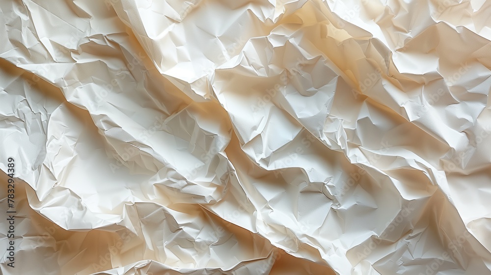 Beige white tissue paper texture backgrounds, folded soft crumbled ...