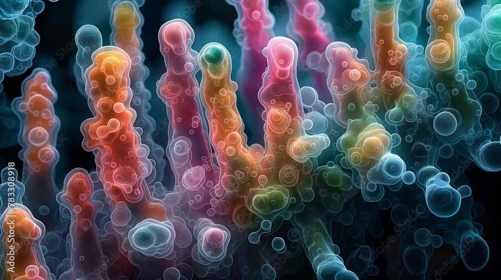 Colorful Colonies: Vivid hues of red, green, and blue paint the ...