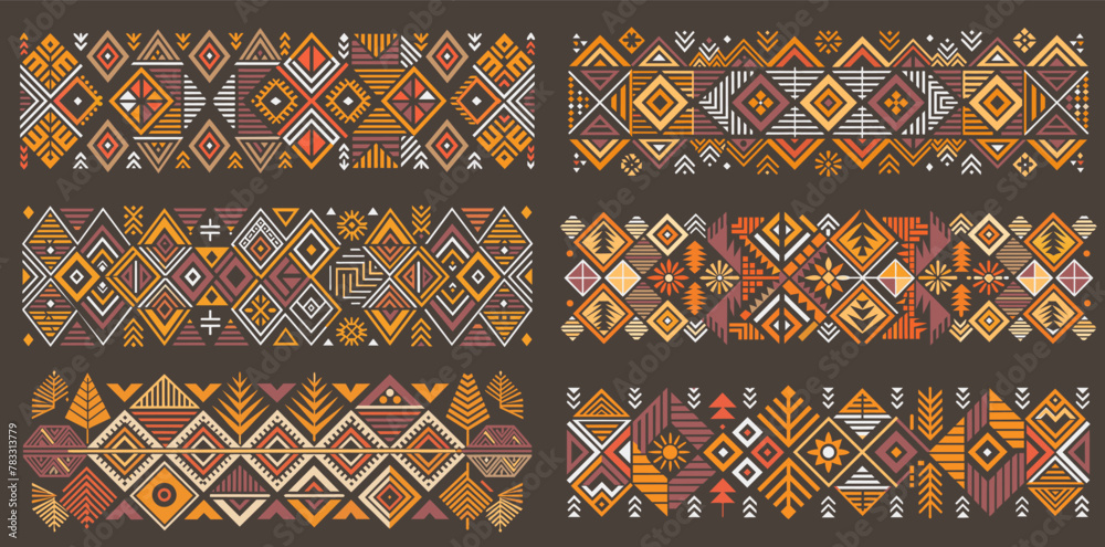 African background set with geometric traditional patterns. Africa ...