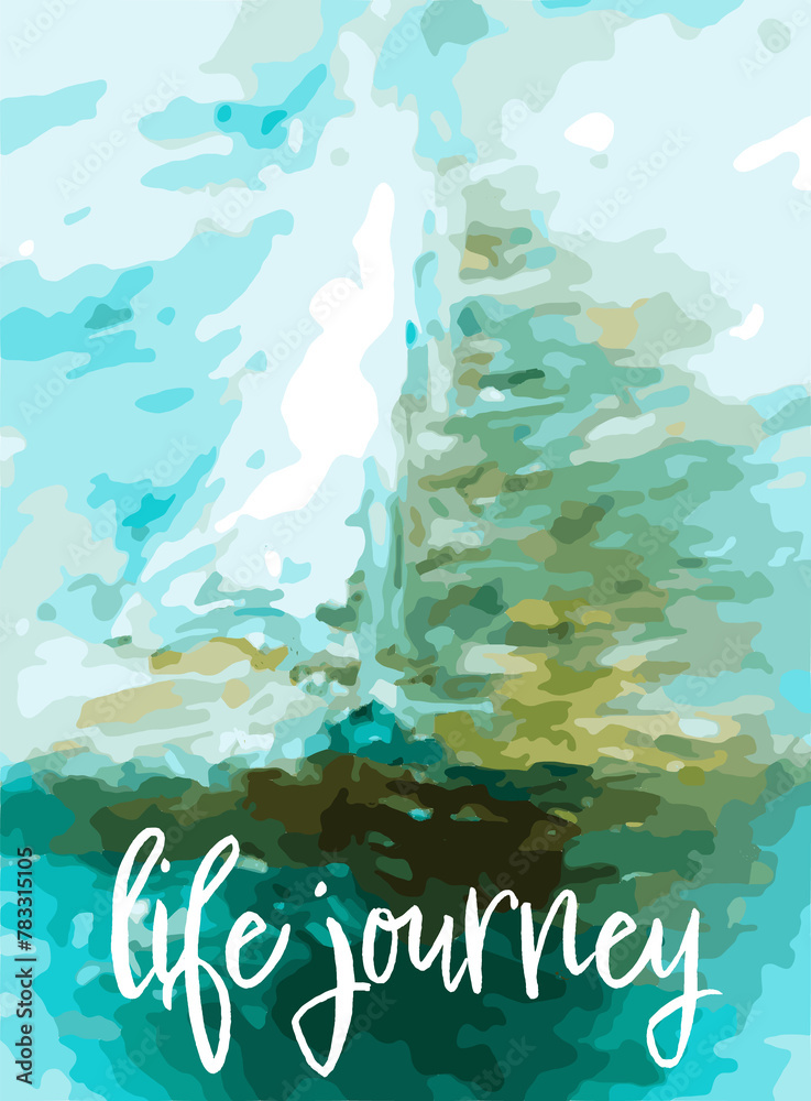 Sailboat Art with the Words LIFE JOURNEY- art, artwork, Illustration ...