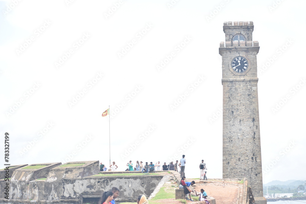 Galle Clock Tower and Galle Fort Wall in Galle Fort, Galle, Sri Lanka ...