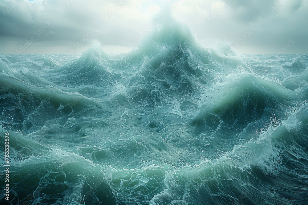 A gust of wind whipping across the surface of a choppy sea, creating ...