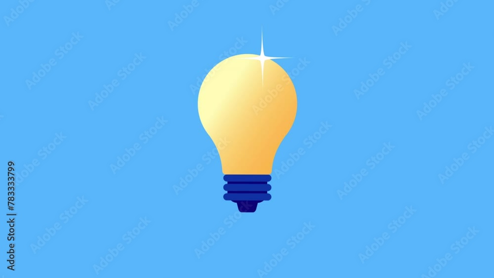 Idea light bulb bouncing - Simple vector flat design animation of ...