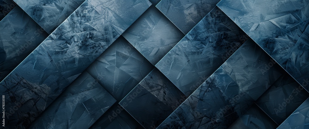 Abstract blue geometric background with diamond shapes and grunge ...