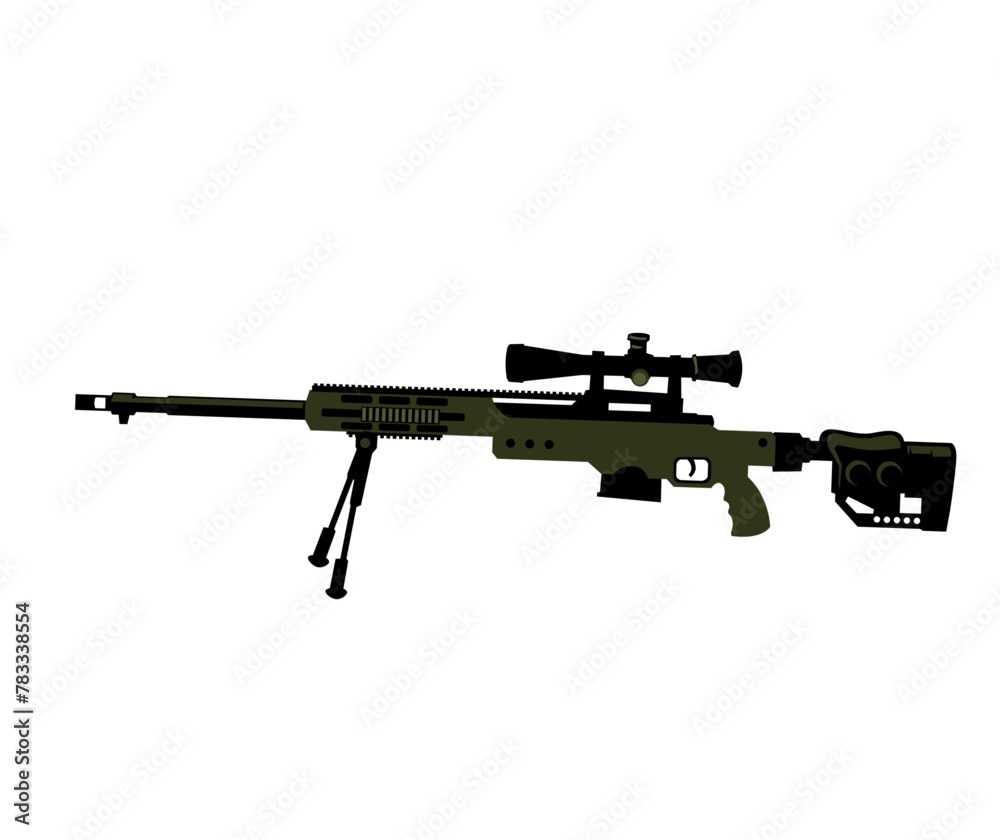 Infantry weapons. High-precision long-range sniper rifle. Isolated ...