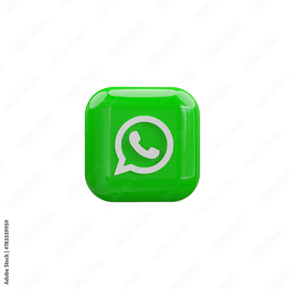 WhatsApp logo button isolated with transparent background, cut out icon ...
