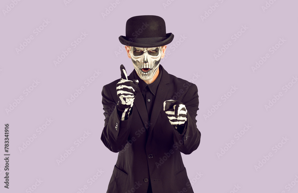 Aggressive Horror Movie Hero shoots at viewer with imaginary guns ...