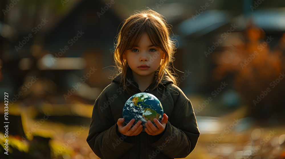 Child holding a small planet earth for World Earth Day - Save the ...