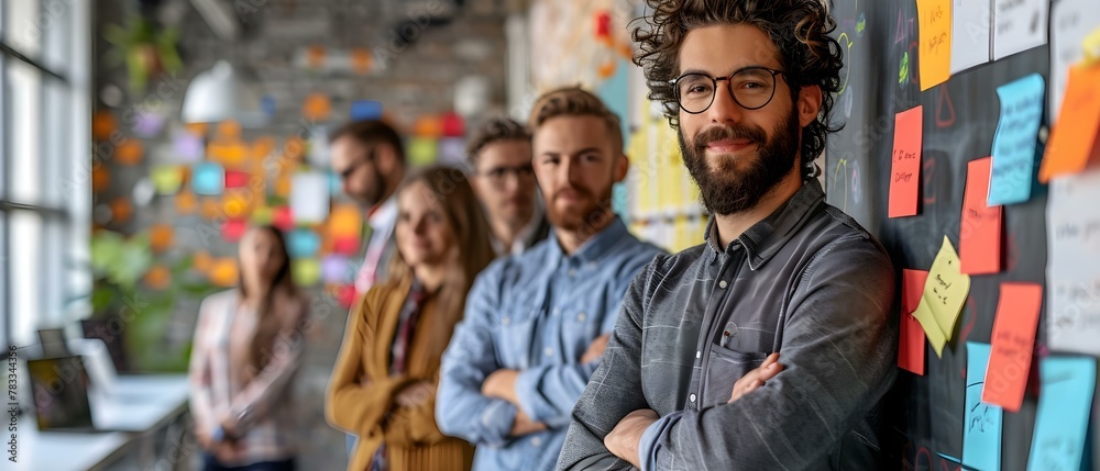 Tech Team's Creative Planning Session with Kanban Board. Concept ...