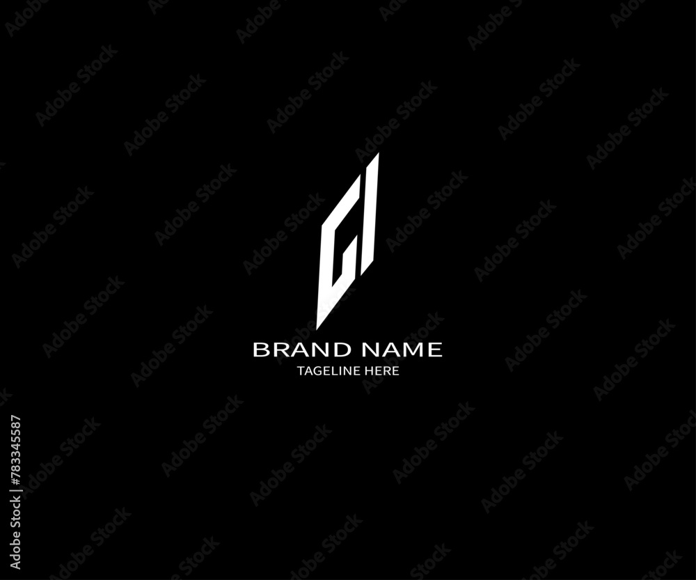 GI letter logo design. GI polygon, circle, triangle, hexagon, flat and ...