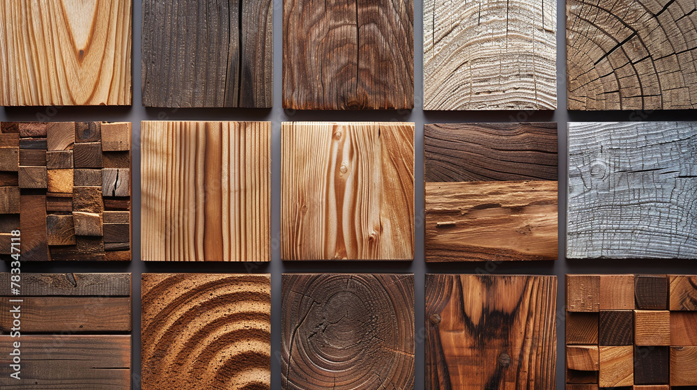 wood texture background, Variety of wood samples in different patterns ...