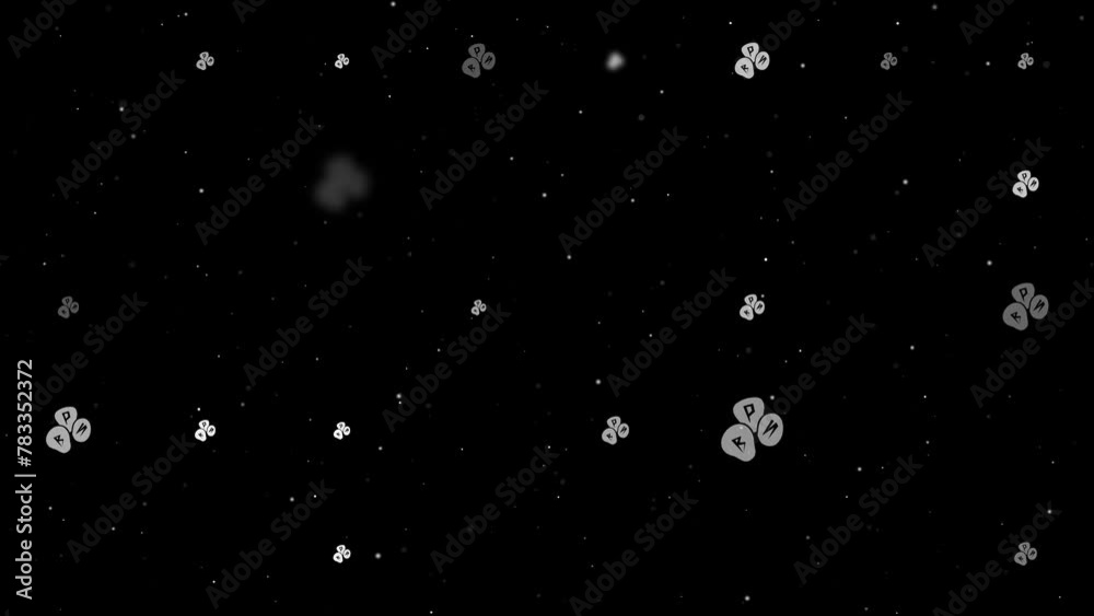 Template animation of evenly spaced divination stones symbols of ...