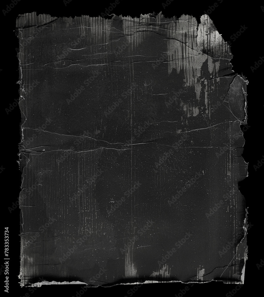 Black and white paper texture, dark background, rough brush strokes ...