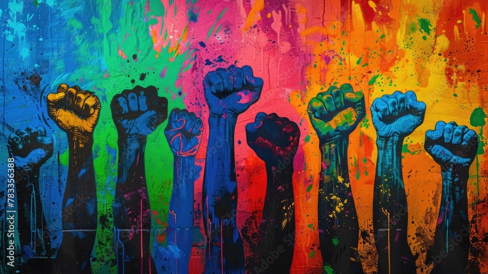 Hand fist protest rally movement young youth power racism raised racial ...