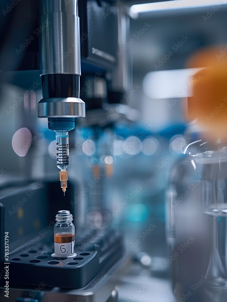 Precision Syringe Pump Delivering Controlled Injections in a Scientific ...