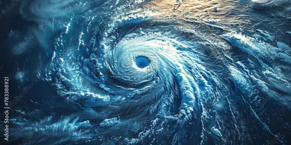 tropical cyclone as seen from Earth orbit Generative AI Stock ...