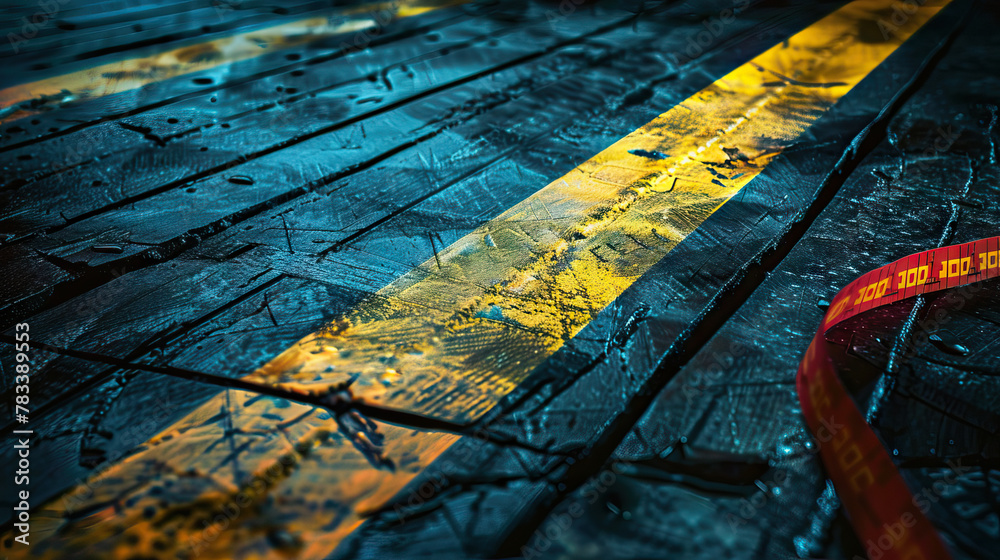 Murder Mystery: Crime Scene with Chalk Outline and Police Tape ...