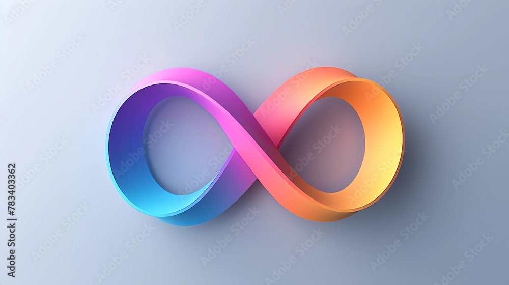 3D Isolated Close-up Glossy Pastel Color Infinity Symbol Stock ...