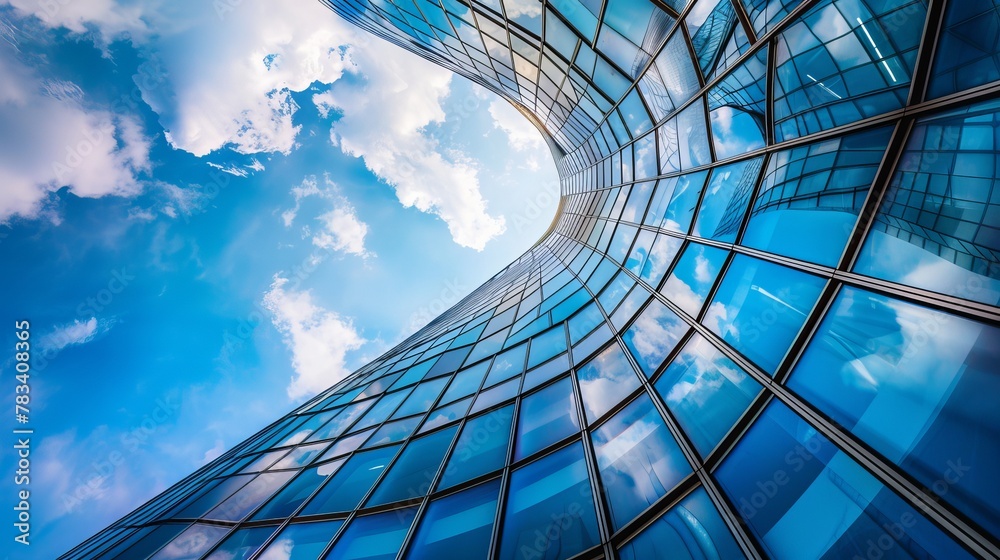 The structural glass facade curves elegantly over the roof of a ...