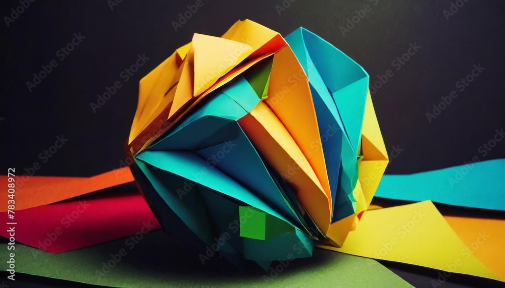 the colored paper is folded into a ball character design concept art ...