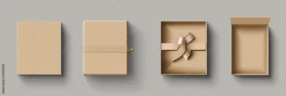 slide box mockup featuring a ribbon to extract a vector illustration ...