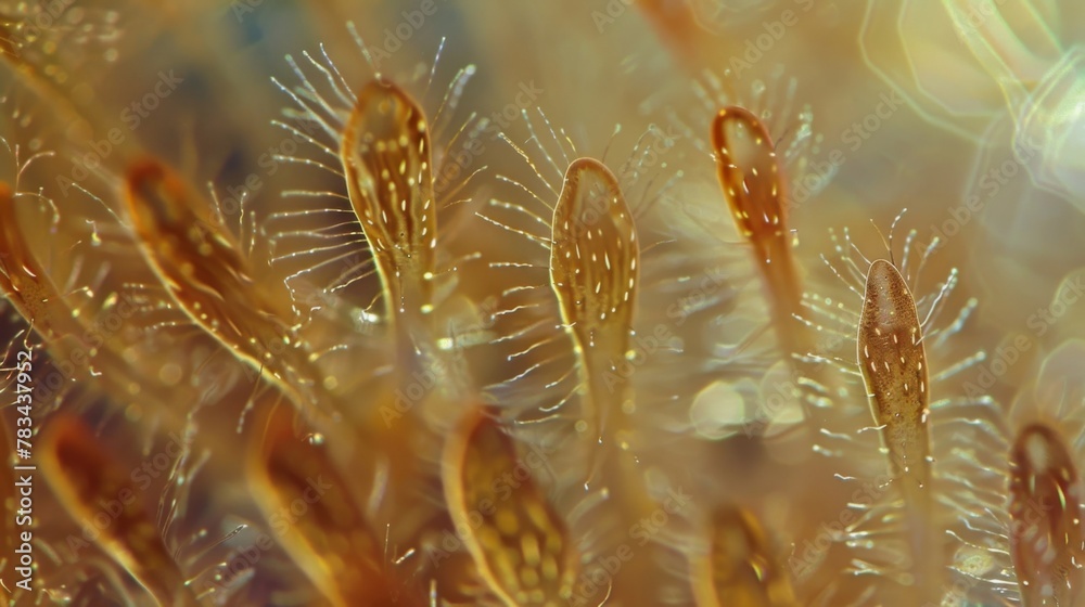 A microscopic view of a ciliates cilium showing the intricate ...