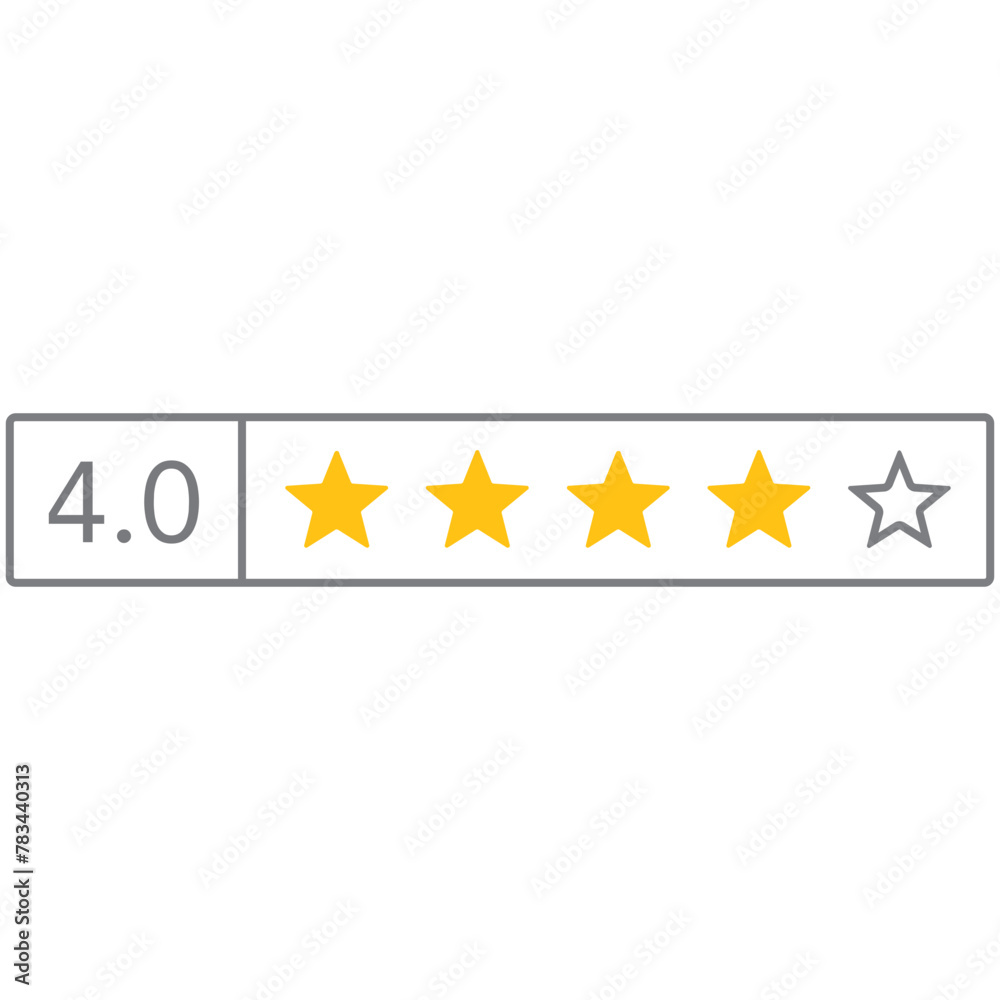 4 stars rating icon, simple graphic classify premium quality review ...