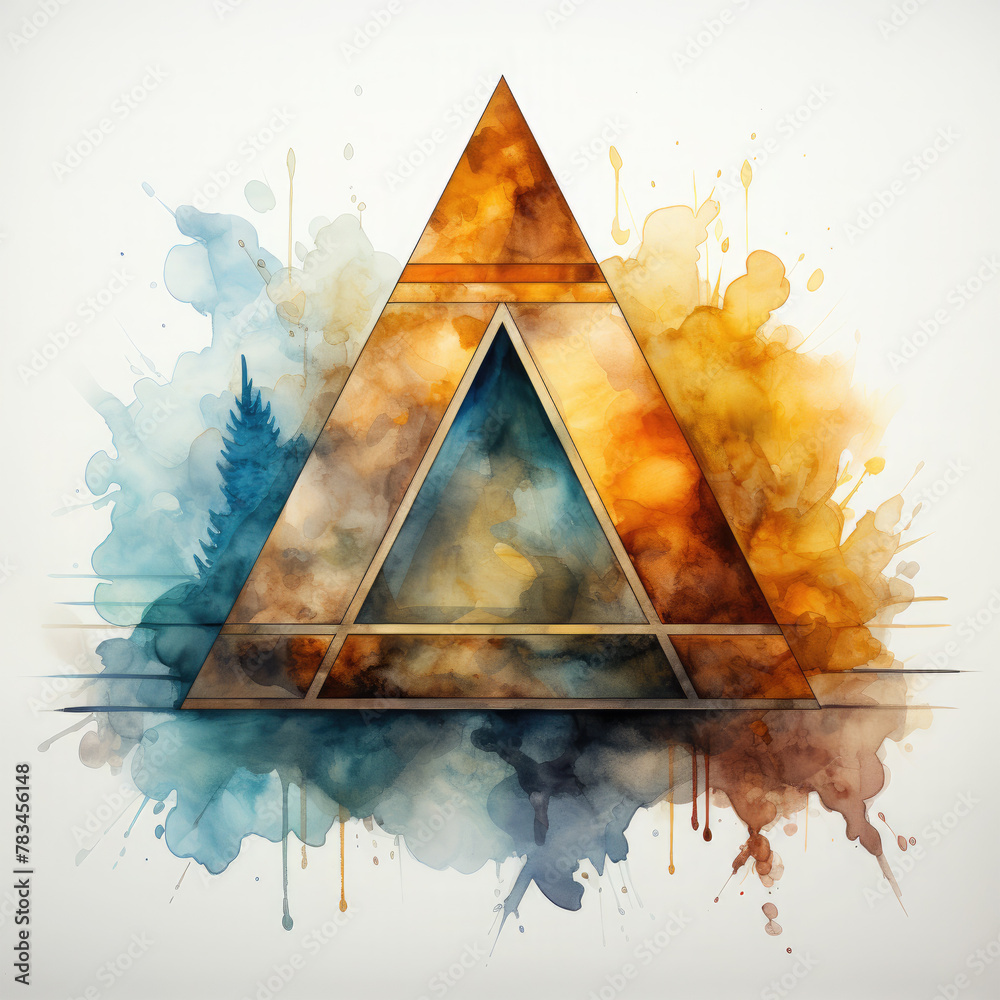 Watercolor Triangle, clipart Illustration, Generative Ai Stock ...